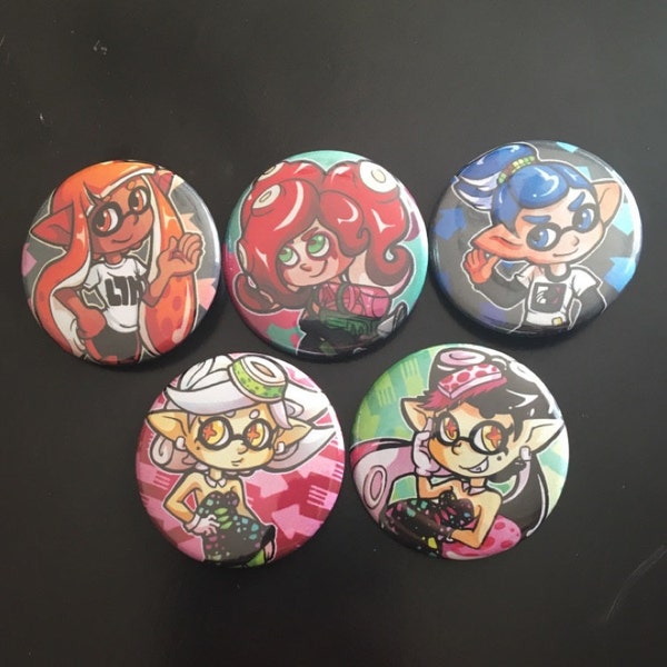 1.5 Splatoon Button Set-inklings, Callie, Marie, and Octoling - Etsy