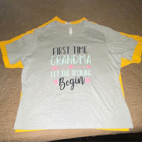 First Time Grandma Let the Spoiling Begin, Cute Grandma Shirt, Gift for ...