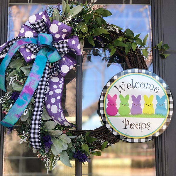 Welcome Peeps Wreath Sign Wreath Attachment Wreath Supplies Craft ...