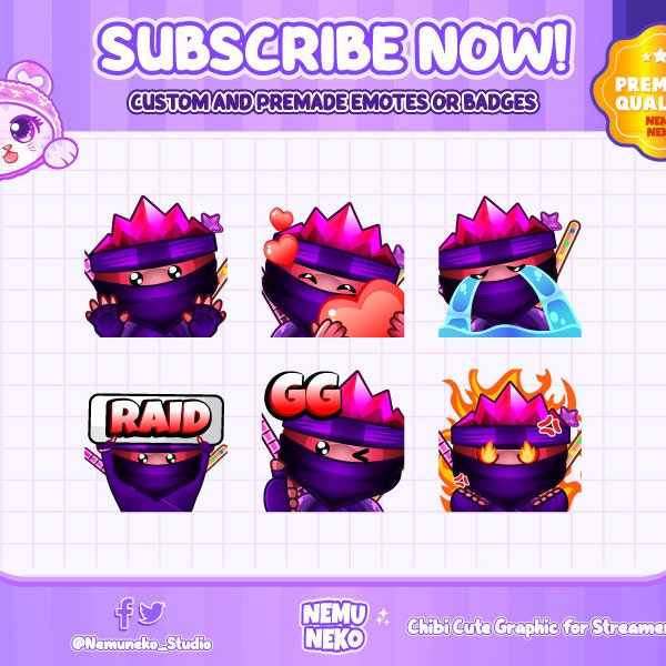 6x Custom Emotes, Emojis, Sub Emotes for Twitch, Youtube, Disocrd or ...