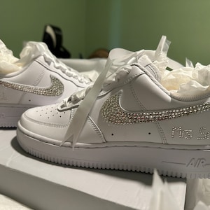 Personalised Air Force 1 White Wedding Sneakers // Blinged Out With ...