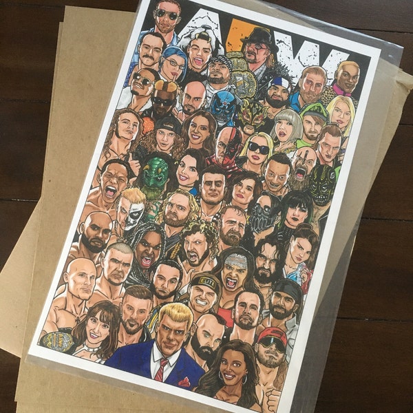 AEW 2019 Roster - 11x17 Fine Art Print - Etsy
