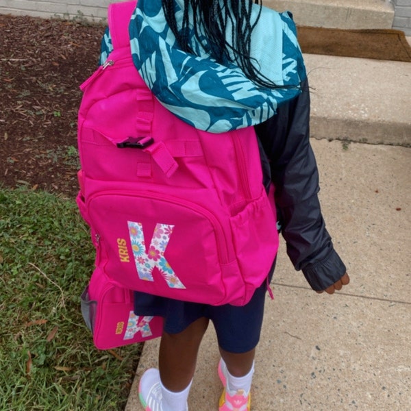 Personalized Pink Pretty Pattern Backpack - Back to School - Kids ...