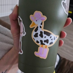 Pink Cowgirl Duck Sticker - Etsy
