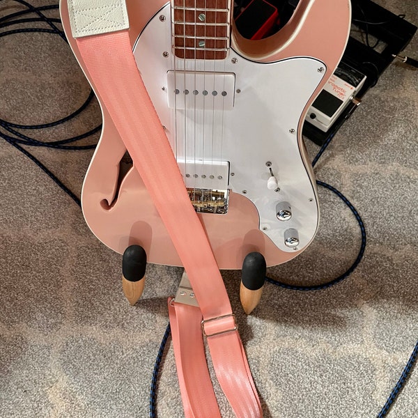 Soft Pink Seatbelt Guitar Strap, Upcycled Pastel Accessory - Etsy