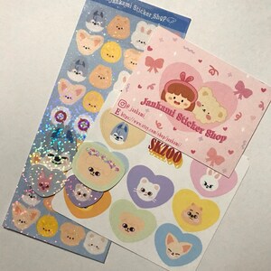 Stray Kids SZKOO Sticker Flakes 16 Flakes & SKZOO Heart Sticker Sheet k ...