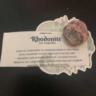 Tumbled Smooth Rhodonite Crystal Natural Tumbled Gemstone Reiki Crystal ...