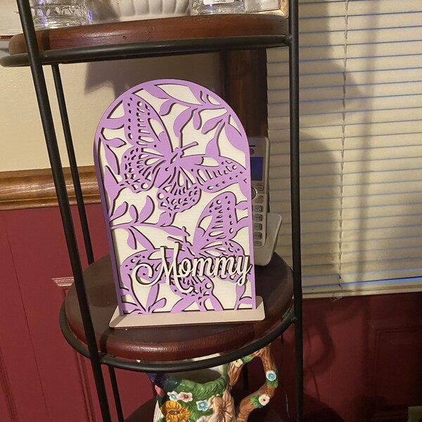 Personalized Butterfly Name Sign, Freestanding Custom Wood Name ...