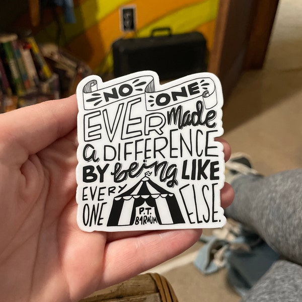 Hand-lettered Make a Difference Sticker, Inspirational Sticker ...