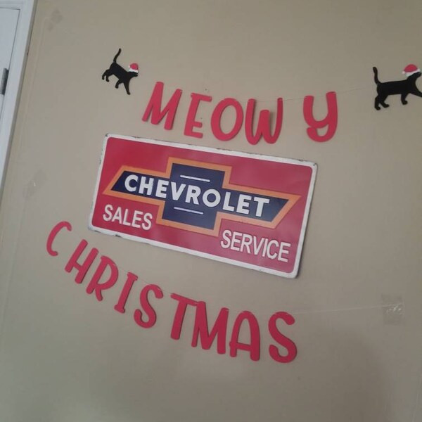 Meowy Christmas, Cat Christmas, Meowy Christmas Banner, Christmas Cat ...