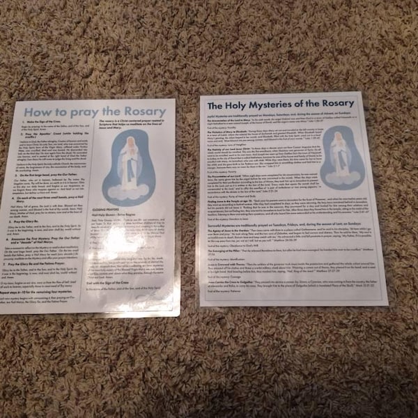 Catholic Rosary Prayer Guide With Holy Mysteries and Scriptures ...