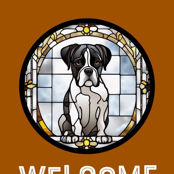 French Bulldog Stained Glass Look Welcome 2-sided Garden & House Flag ...
