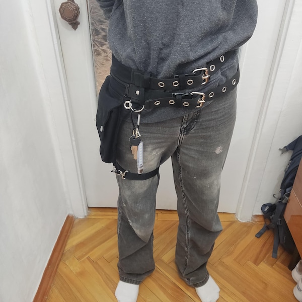 Utility Belt With REMOVABLE Leg Strap on the Thigh, and Belt Buckle ...