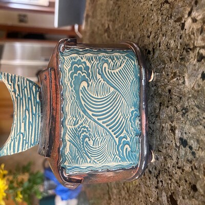 Oval Desktop Pencil and Pen Holder in Ancient Copper Glaze and Lively ...