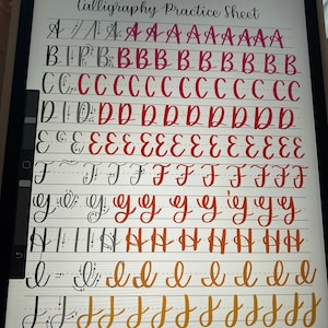 Basics of Calligraphy Practice Sheet Templates Calligraphy Printable ...