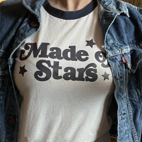 Made of Stars Ringer Tee Womens Graphic Tees / Vintage Style 70s Sci Fi ...