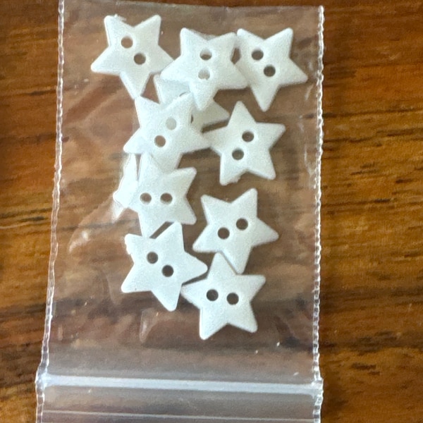 10 Count Small White Star Buttons, 13 Mm (B8) - Etsy