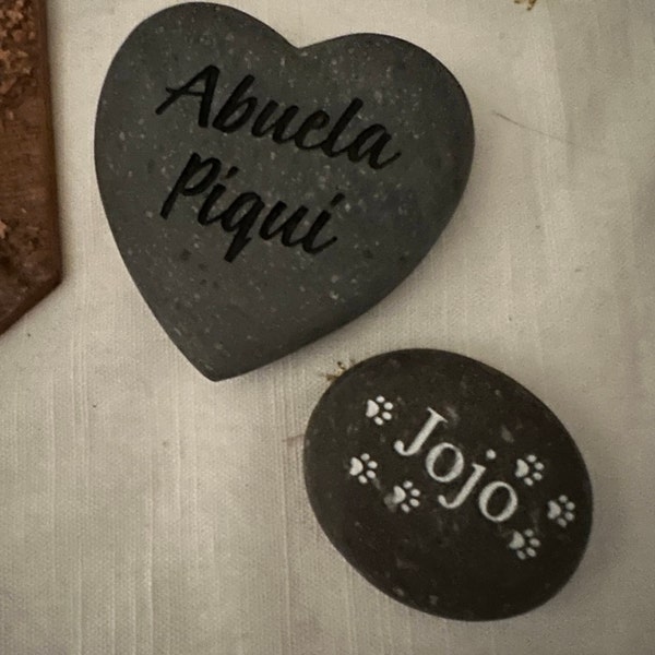 Your Pet's Name, Engraved in Gray Stone With White - Dog or Cat Name ...