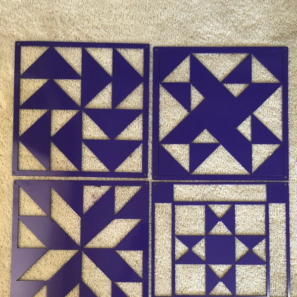 Metal Barn Quilt Set, Metal Barn Quilt Set of 4, Barn Quilt Art, Metal ...