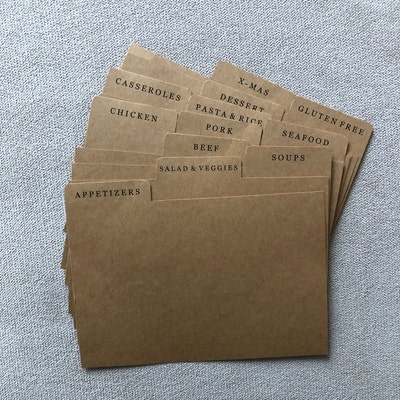 Editable Recipe Card Divider Template Printable Index Card Size 3x5 4x6 ...