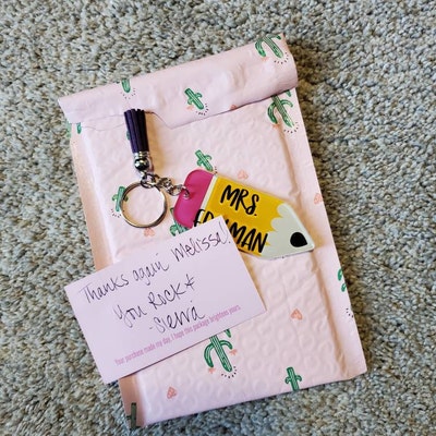 Custom Teacher Pencil Keychain - Etsy