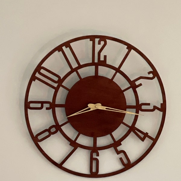 Handmade Wooden Clock, Wooden Clock Wall Decor, Wooden Large Wall Clock ...