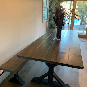 Farmhouse Pedestal Dining Table Rustic Dining Table Custom | Etsy