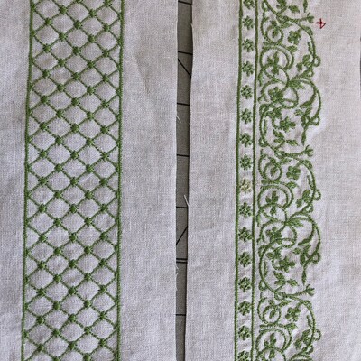 Lady in Green Blackwork Collar Machine Embroidery Designs Set - Etsy