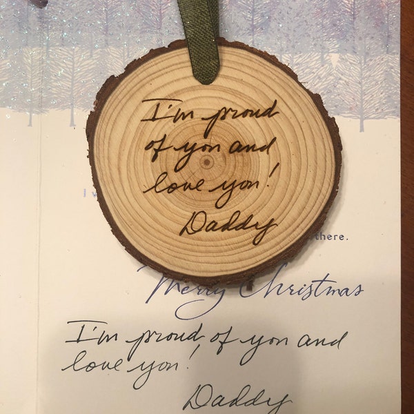 Custom Christmas Ornament, Handwritten Christmas Ornament, Handwriting ...