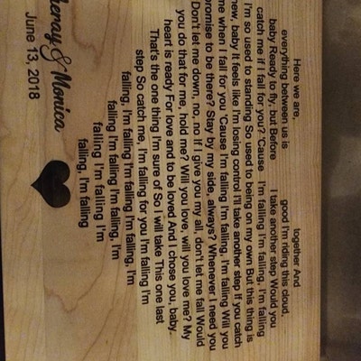 Wedding Song Lyrics Engraved, Wooden Anniversary Gift, First Dance ...