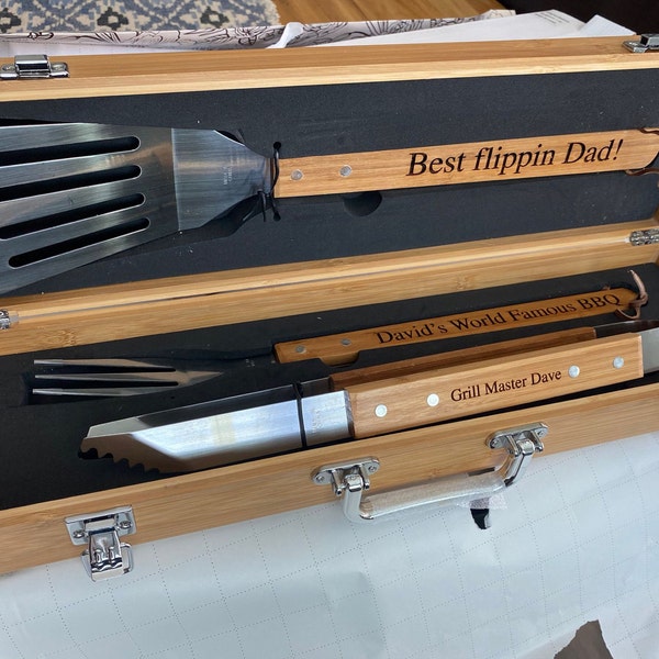 Personalized BBQ Set - Fathers Day Gift - Christmas Gift for Dad ...