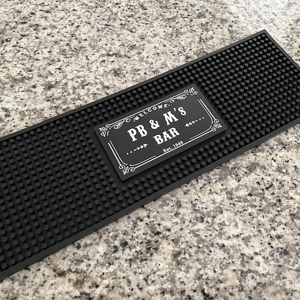 Fathers Day Gift Personalized Bar Mat Home Bar Idea Accessories ...