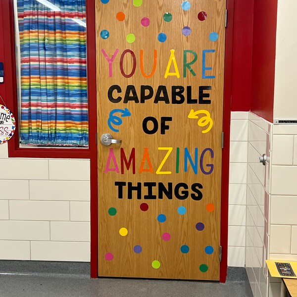 YOU ARE CAPABLE School Door Decoration Kit Classroom Door Decoration ...