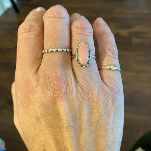 Oval Pink Conch Shell Ring/sterling Silver Queen Conch Shell Ring/conch ...