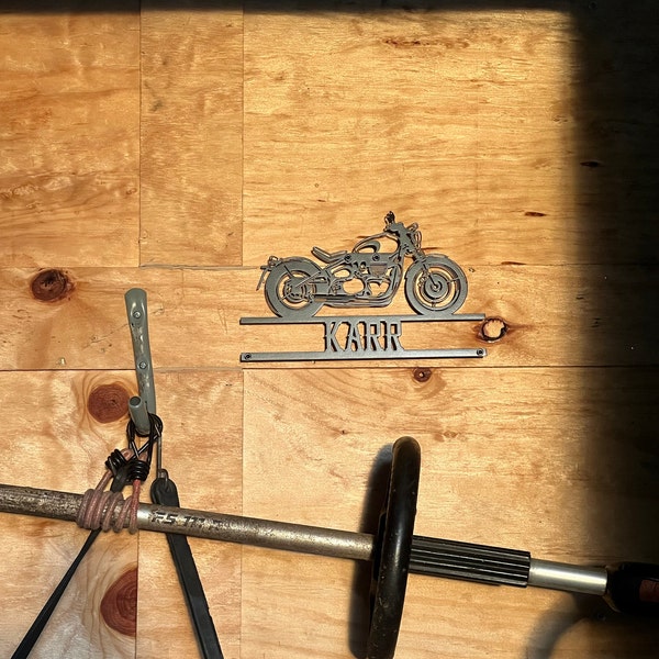 Custom Bobber Garage Signs - Personalized Motorcycle Named Wall Art ...