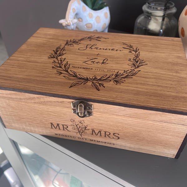 Custom Personalized Wooden Memory Keepsake Box - Valentine Gift Box for ...