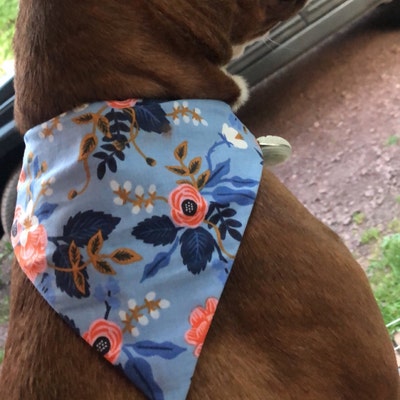 Periwinkle Floral Print Dog Bandana Rifle Paper Co Bandana Pet Bandana ...