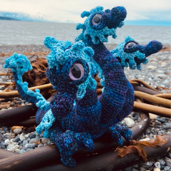 Hydra Three Headed Dragon Crochet Amigurumi Pattern DIGITAL PDF by ...
