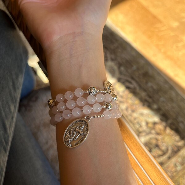 St. Elizabeth Ann Seton Rosary Bracelet Memory Wire Rosary Wrap ...