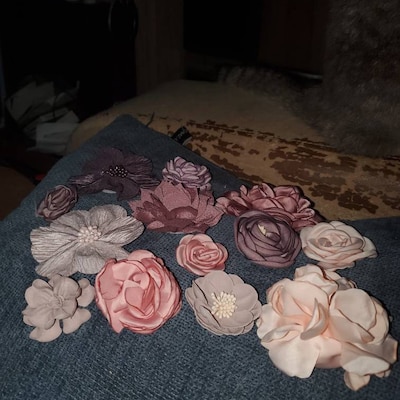 Fabric Flower Variety Bundle Pink Flower Pack Whimsical Pink Fabric ...