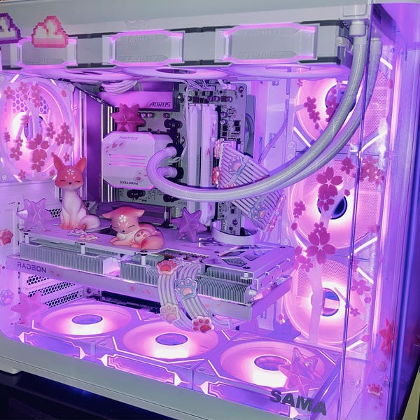 Sakura Cherry Blossom Branch Collection Dual Color Gaming Computer ...