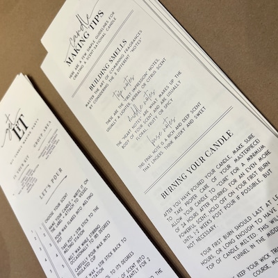 Candle Pouring Instructions Printable Minimalist Style for Candlemakers ...