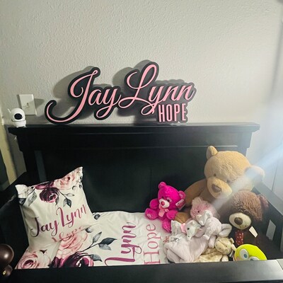 Personalized 3D Nursery Baby Name Sign Custom Wood Name Plaque ...