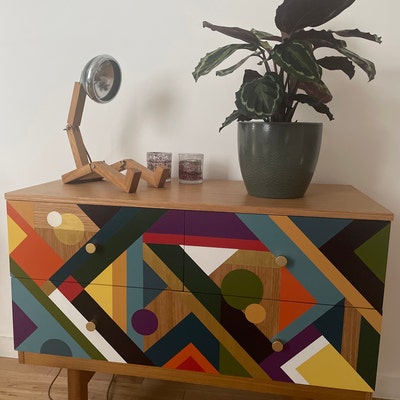 MADE TO ORDER, Bespoke Hand Painted Geometric Design, Mid Century ...