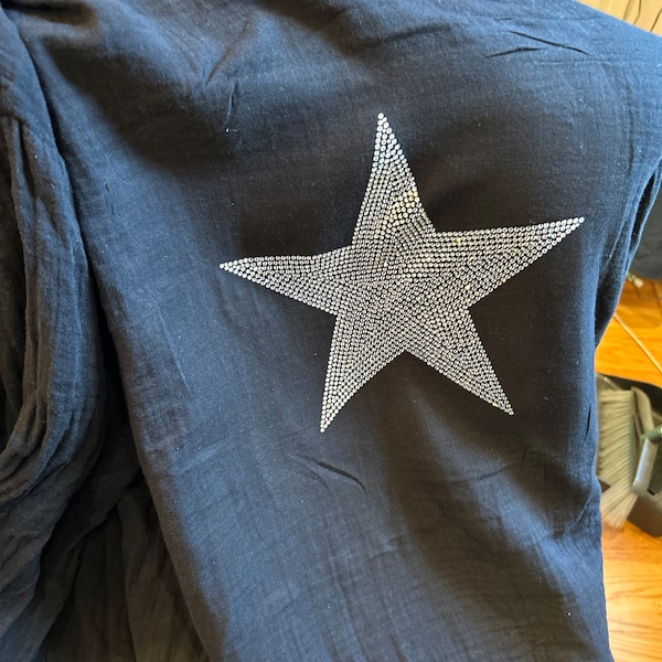 Star Iron on Transfer , Rhinestone Star Hot Fix Transfer , Bling Star ...