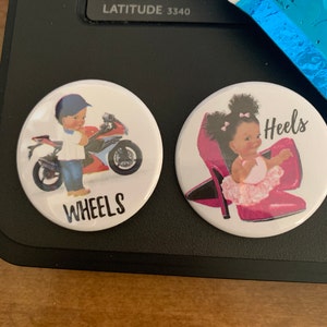 Gender Reveal pins Boy or Girl buttons he or she pins gender | Etsy