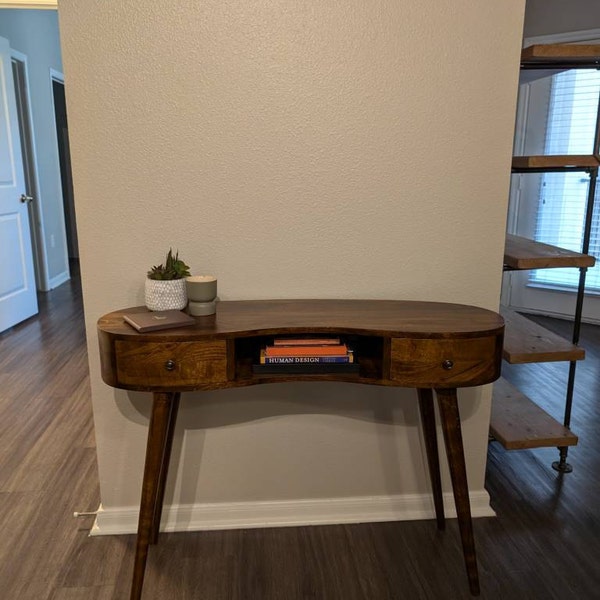Floating Console Table With Drawers Wall Mounted Wood Console Unit ...
