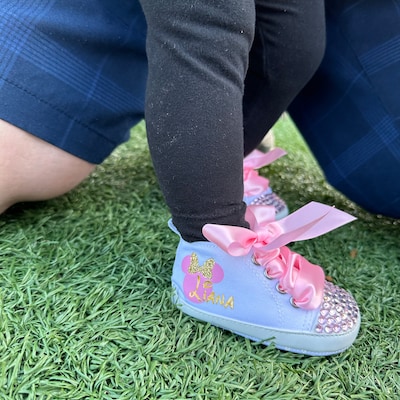 Minnie Mouse Baby Shoes BABY GIRL SHOES Personalized Baby Girl Gift ...