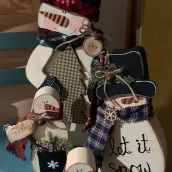 Snowman Winter Scroll Saw Wood Craft Pattern - Etsy