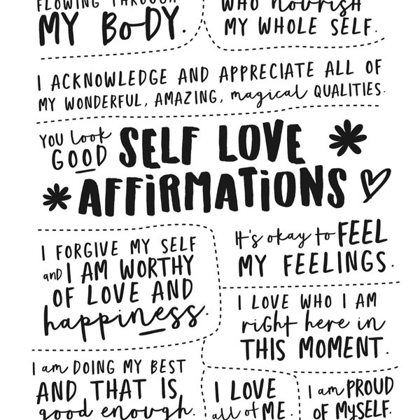 Student Daily Affirmations Printable Wall Art Positive Affirmation ...